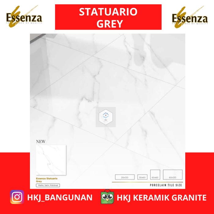 Jual GRANIT LANTAI ESSENZA STATUARIO GREY 60X60 KUALITAS 1 GRADE A ...
