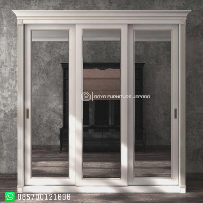 Jual LEMARI PAKAIAN PINTU KACA CERMIN MINIMALIS KAYU MAHONI MDF - Kab ...