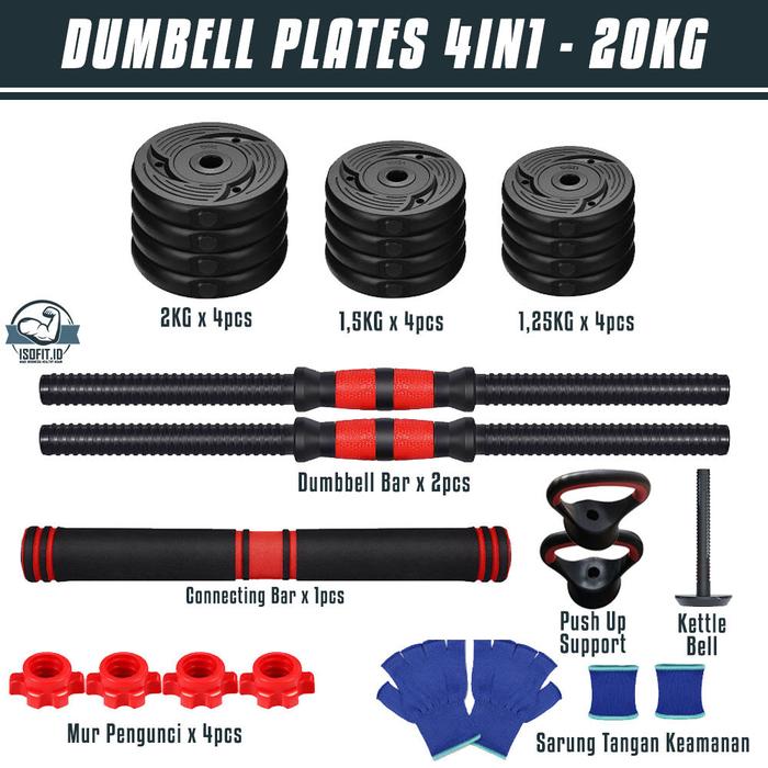 Jual Isofit Dumbell Set 10KG / Barbel / Alat Angkat Beban / Alat ...