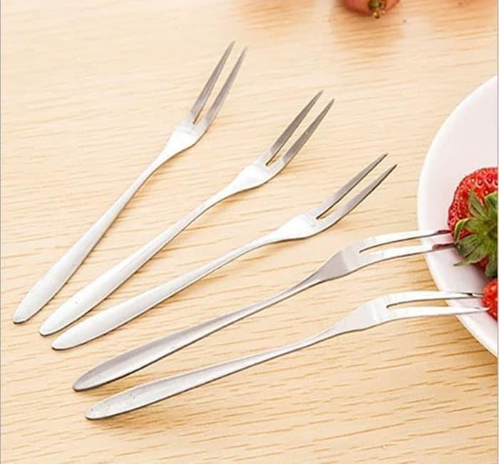 Jual Garpu Buah Stainless Garpu kue Kecil garpu buah mini tusukan buah ...