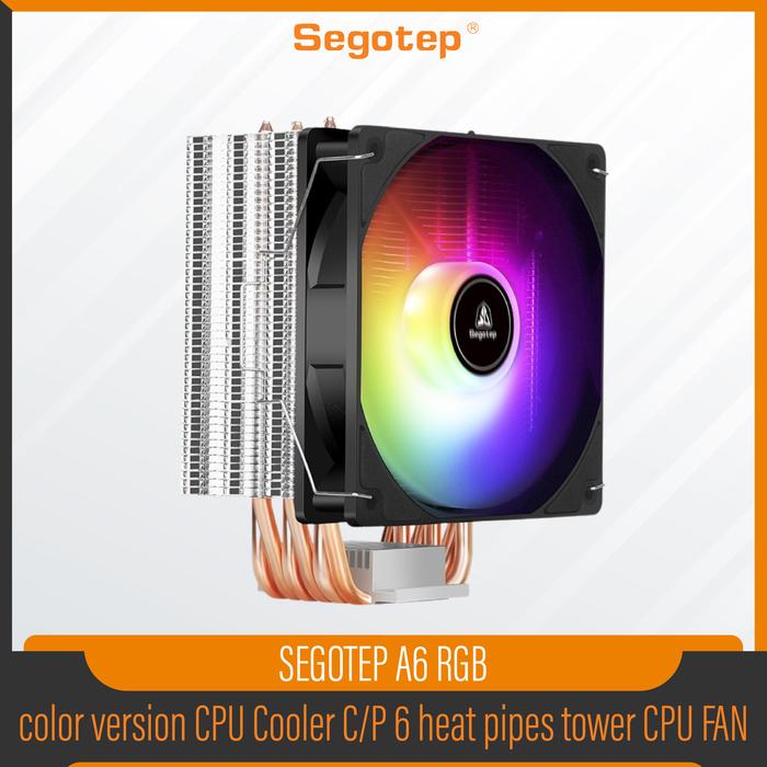 Jual SEGOTEP A6 RGB color version CPU Cooler C/P 6 heat pipes tower CPU ...