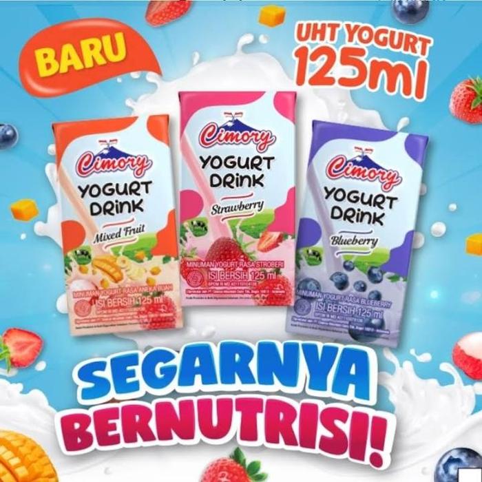 Jual cimory UHT yoghurt drink strawberry blueberry mixed fruit 125 ml ...