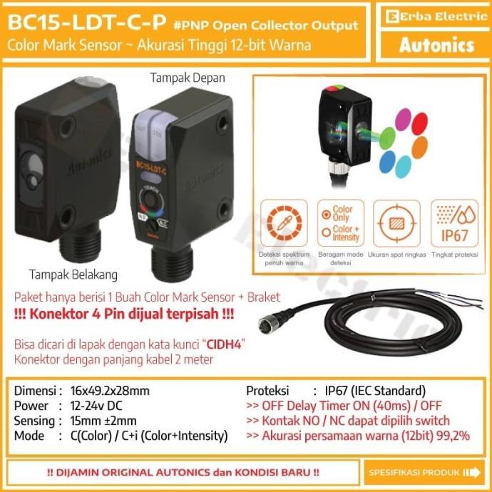 Jual Autonics Bc15-Ldt-C-P Photo Sensor Color Mark Warna Rgb Npn Resmi ...