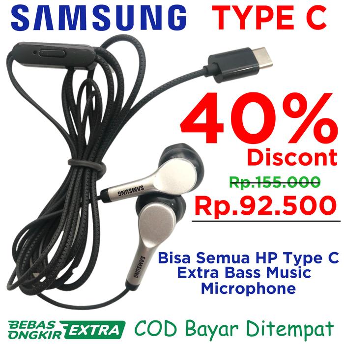Promo Headset Type C Samsung Original Stereo Noise Canceling Earphone ...