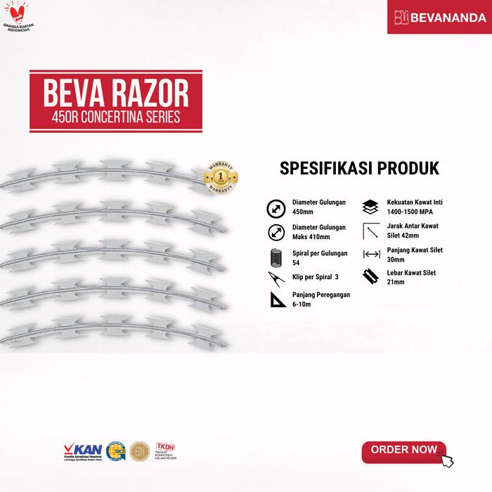 Jual Beva Razor Wire 450 R Concertina ( Kawat Silet Army ) - RAZOR 450R ...