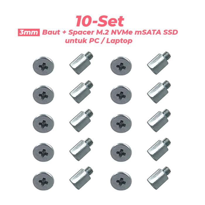 Jual Baut SSD M.2 NVMe M2 SATA Screw Sekrup Mur Stainless Steel Ukuran ...