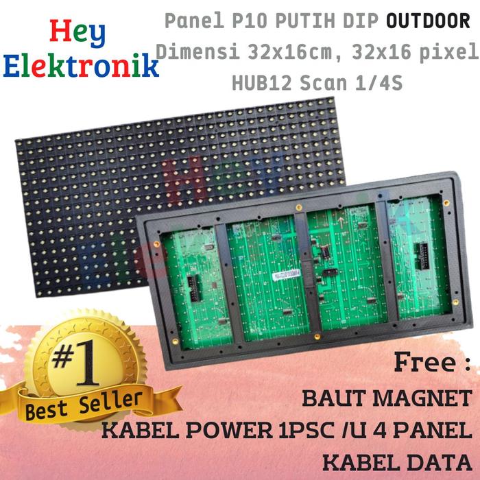Jual Panel Module Modul LED P10 Running Text DIP Putih Outdoor ...