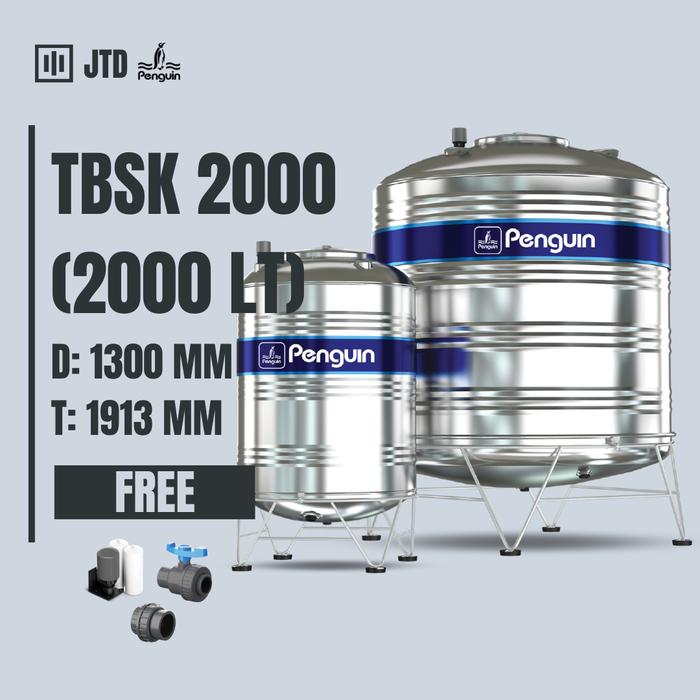Jual Toren / Tandon / Tangki Air Penguin Stainless 2000 Liter - TBSK ...