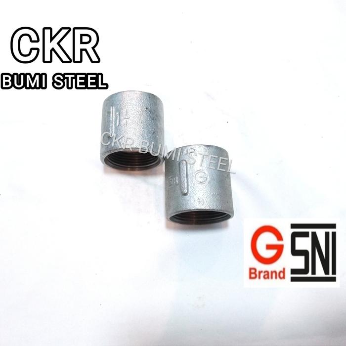Jual SOCKET GALVANIS 1 1/4" INCH BESI / SOCK DRAT DALAM 1 1/4" GALVANIS ...