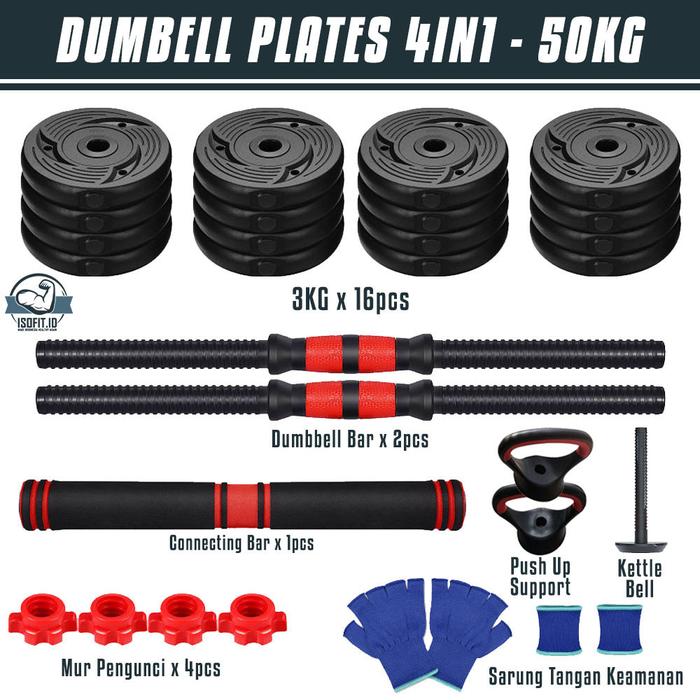Jual Isofit Dumbell Set 10KG / Barbel / Alat Angkat Beban / Alat ...