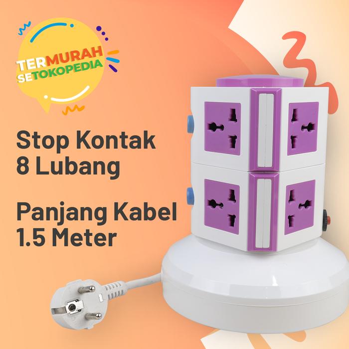 Jual Stop Kontak / Colokan Listrik Tower OMI Murah - 8 Colokan - Kota ...