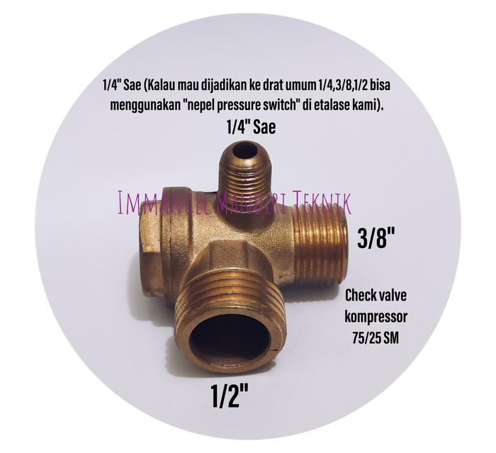 Jual Check valve kompressor angin 75/25 SM / Kompresor Angin 75/25 SM ...