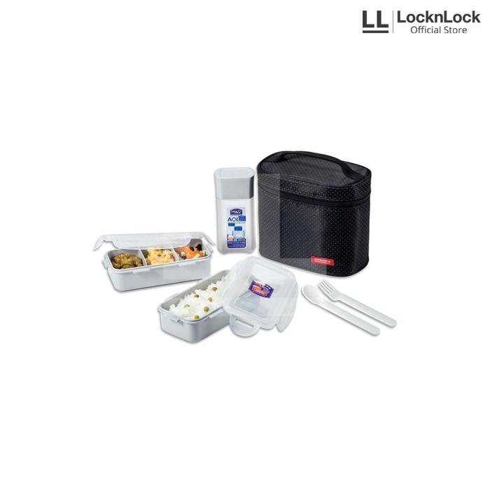 Jual LocknLock Lunch Box with Black Bag, Spoon, Fork - HPL758DB ...
