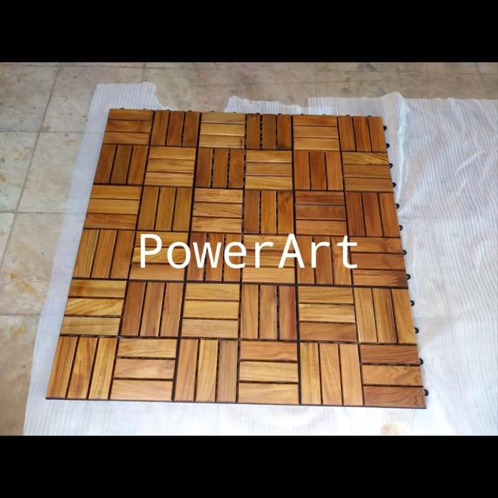 Jual Lantai kayu ubin kayu jati Decking tile Lantai kayu jatu Parquet ...