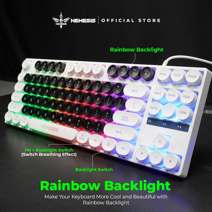 Jual Keyboard Gaming Membrane Tkl Nyk Nemesis Furion K-04 - Hitam Di ...