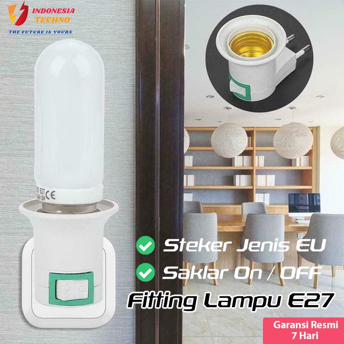 Jual fitting colok+switch/fitting lampu tidur e27/colokan on off lampu ...