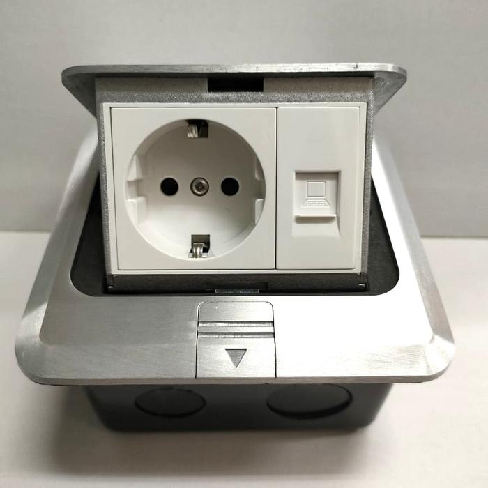 Jual STOP KONTAK LANTAI TANAM POP UP SOCKET ARDE + COLOKAN 2 PIN METAL ...