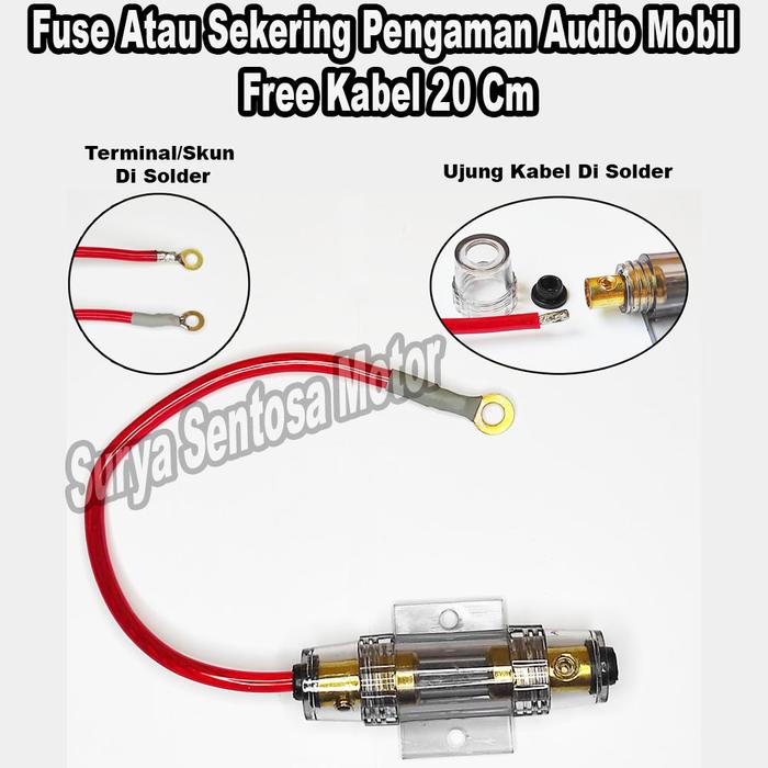 Promo Fuse Sekring Audio Mobil 60 Ampere Plus Kabel 20 Cm Awg 8 Dan ...