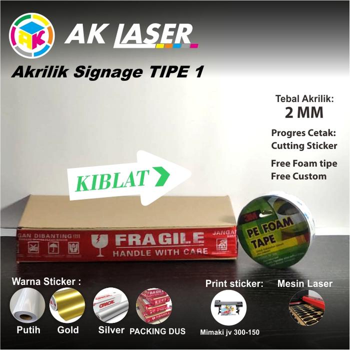 Jual AKRILIK - SIGNAGE ARAH KIBLAT - Kota Bandung ...