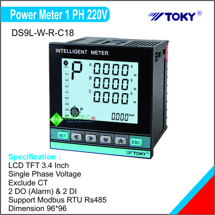 Jual Toky, Power Meter 1 Phase Support Modbus Rs485 - Kota Tangerang ...