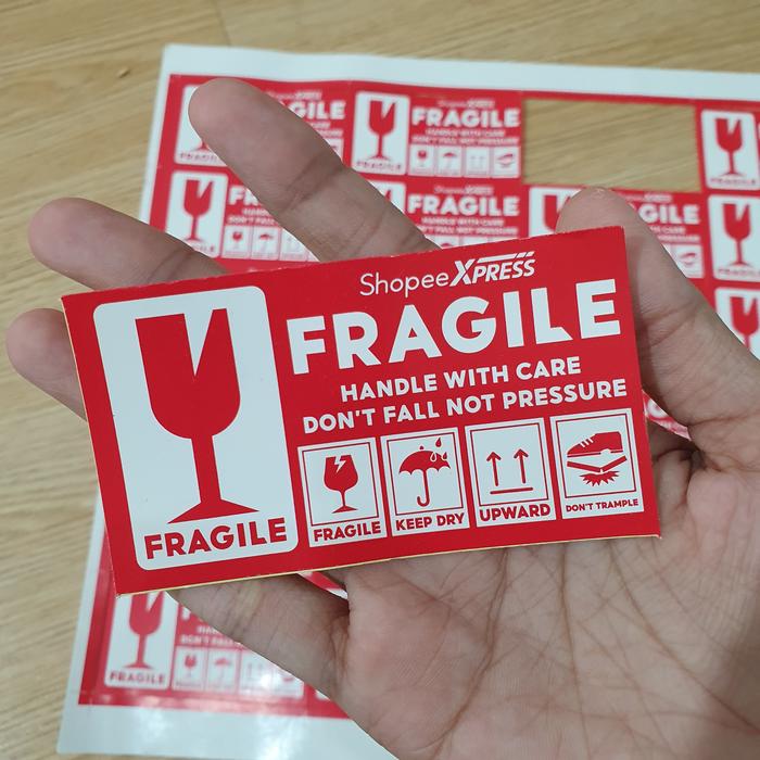 Jual (8x5 CM) Sticker Fragile / Stiker Pecah Belah Jangan Banting ...