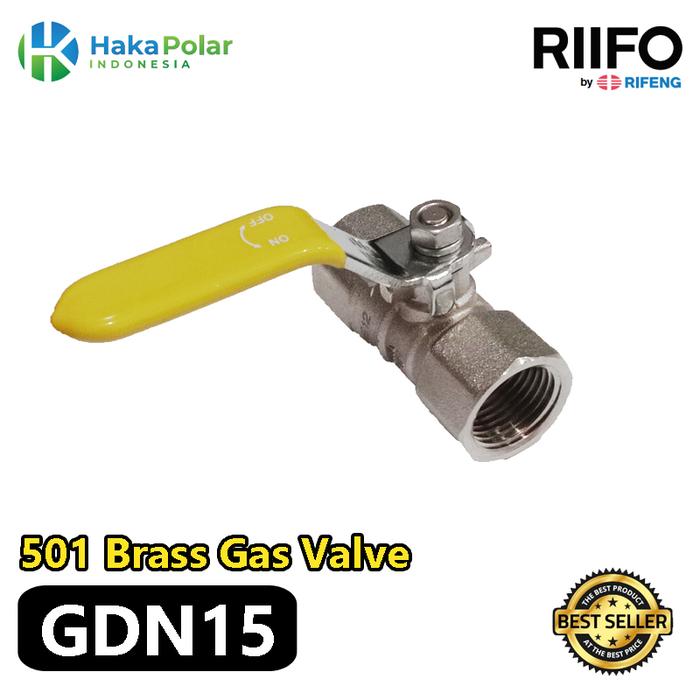 Jual Brass Gas Valve 501 GDN15 1/2 inch Riifo Rifeng - Kota Tangerang ...