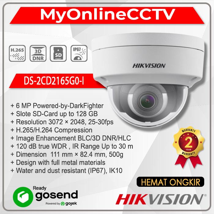 Promo DS-2CD2165G0-I Hikvision Camera CCTV Indoor 6MP EXIR DOME-DARK FIGHTER Cicil 0% 3x ...