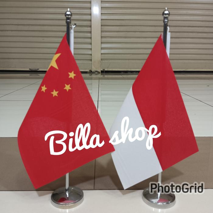 Jual Tiang Stenlis+ Bendera Meja Indonesia China - Jakarta Pusat ...