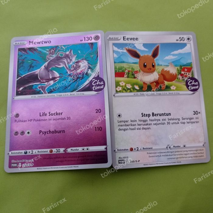 Jual Mewtwo & Eevee chatime kartu promo pokemon - Jakarta Selatan - Farisrex | Tokopedia