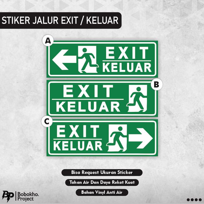 Jual Sticker Exit / Stiker Jalur Keluar / Sticker Jalur Emergency ...