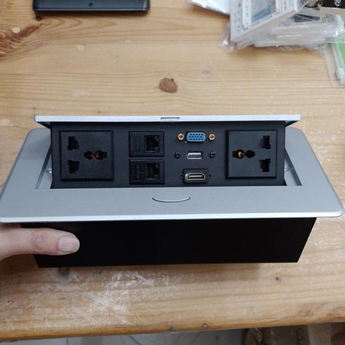 Jual Stop kontak meja lantai hdmi vga usb power listrik rj11 rj45 audio ...