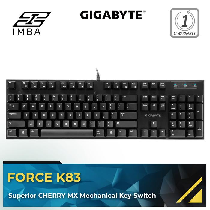 Promo GIGABYTE FORCE K83 Mechanical Gaming Keyboard [Cherry MX Blue,USB 2.0] Cicil 0% 3x ...