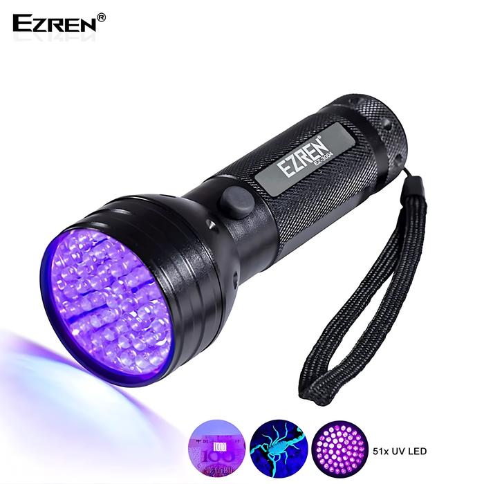 Promo Ezren EZ-3004 Detector Senter UV Ultraviolet 400nm 51 LED Lampu UV - Kab. Tangerang ...