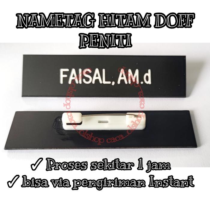 Jual Papan Nama|Name Tag Gravo Hitam Dove Peniti - Peniti, 2.5 x 8 ...