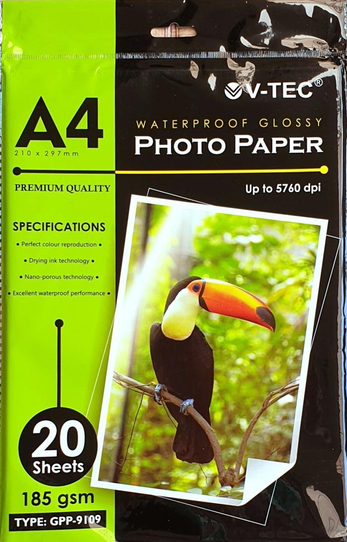Jual V-TEC Glossy Photo Paper A4 185gsm (Type: GPP-9109) - Kota ...