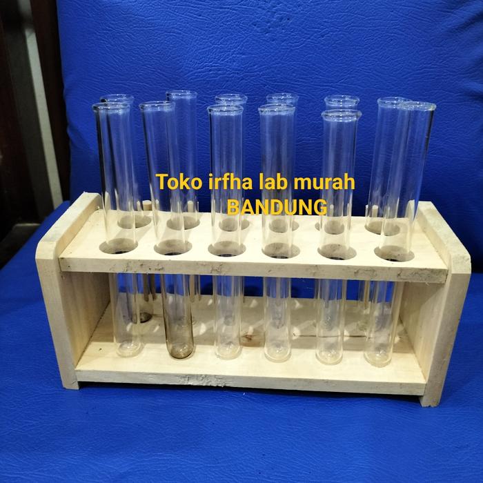 Jual paket rak tabung kayu dan tabung reaksi umuran 16x150mm pyrex ...