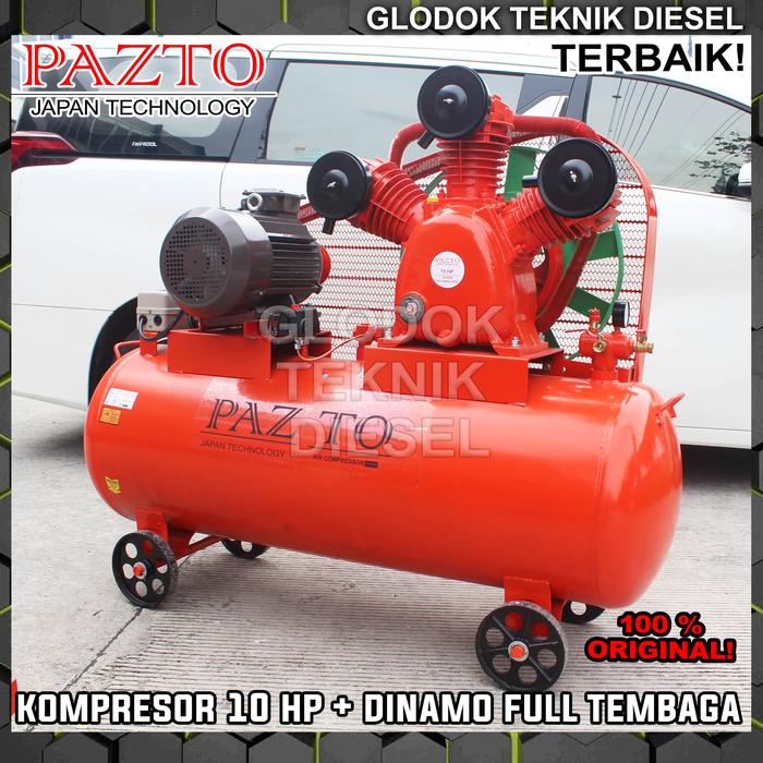 Jual PAZTO Kompresor Angin 15 HP + Dinamo Motor Tembaga Compressor ...