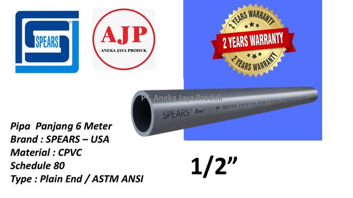 Jual PIPA CPVC SCH.80 ANSI - MERK SPEARS ( USA ) - 6 METER/LGTH - 1 /2 ...
