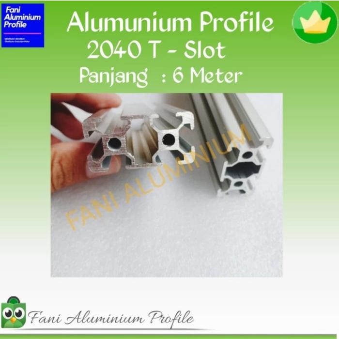 Jual Aluminium profile 2040 T slot silver panjang 6 meter - Kab. Bekasi - Aluminium Profile ...