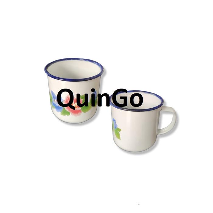 Jual Cangkir Motif Kembang Jadul Gelas Minum Teh Kopi Mug Seng Kaleng ...