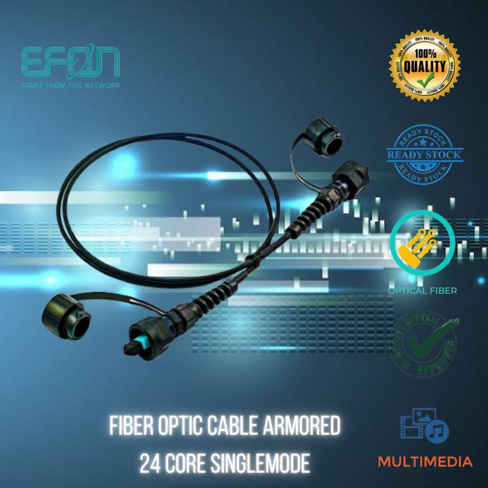 Jual Armored Broadcast Fiber Optic Cable 24 core 200 M singlemode MPO ...