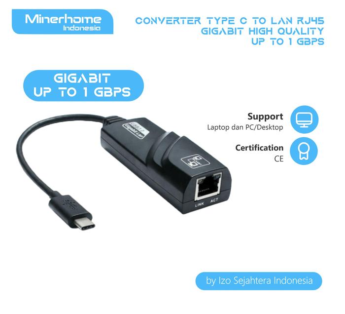 Promo Type C To LAN Ethernet Gigabit Adapter Up To 1 Gbps - Kota ...