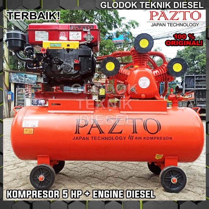 Jual PAZTO Kompresor Angin 5 HP + Dinamo Motor Tembaga Compressor ...