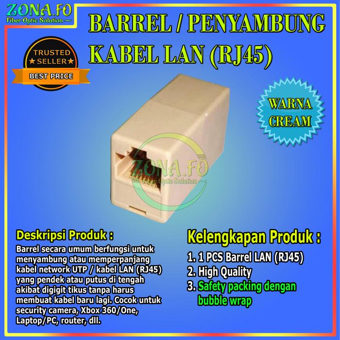 Jual Barel RJ45 Coupler Female To Female Konektor Sambungan Kabel LAN ...