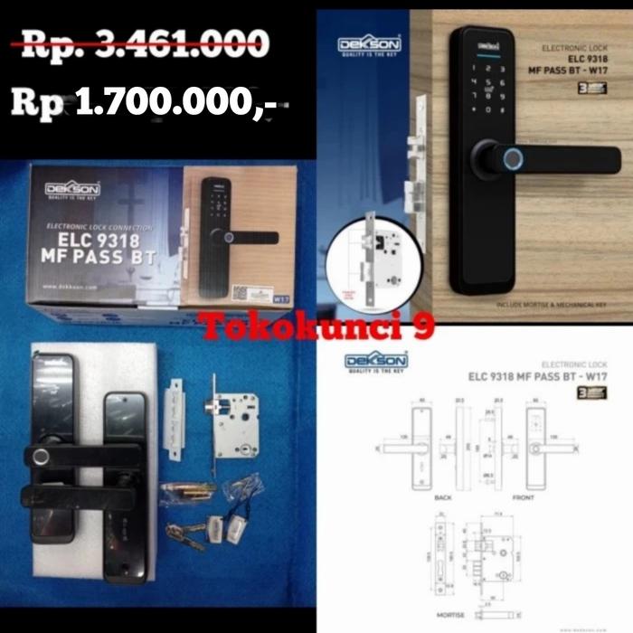 Jual elektronik Lock Dekson ELC 9318 MF PASS BT W17 Kunci Digital Hitam ...