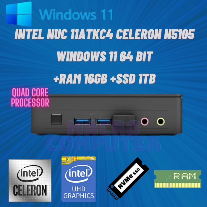 Jual INTEL NUC GEN 11 CELERON N5105 +RAM +SSD M.2 NVME +WIN 11 |SIAP ...