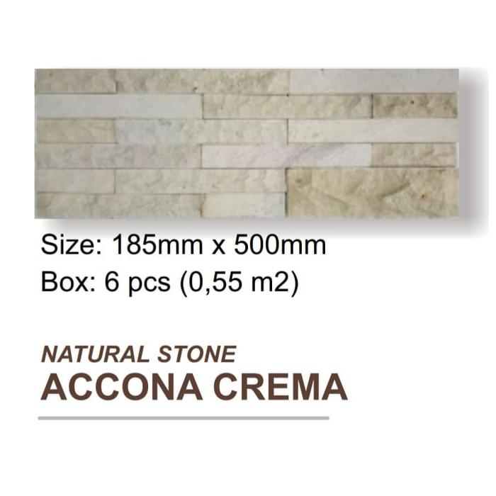 Jual DINDING BATU ALAM PMJ ACCONA CREMA 18.5X50 KUALITAS 1 GRADE A - Kota Bandung - HKJ Keramik ...