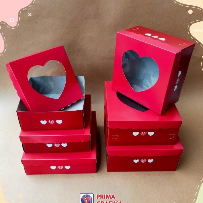 Jual box merah mika hati - dus catering kue oleh-oleh kotak nasi ...
