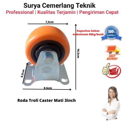 Promo Roda PVC PU Troly Troli Mati 3 inch roda caster kastor - Kab ...