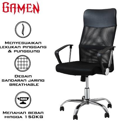 Jual Gamen Kursi Kantor / Gaming Office Chair GC100 Tahan Berat 150 Kg ...